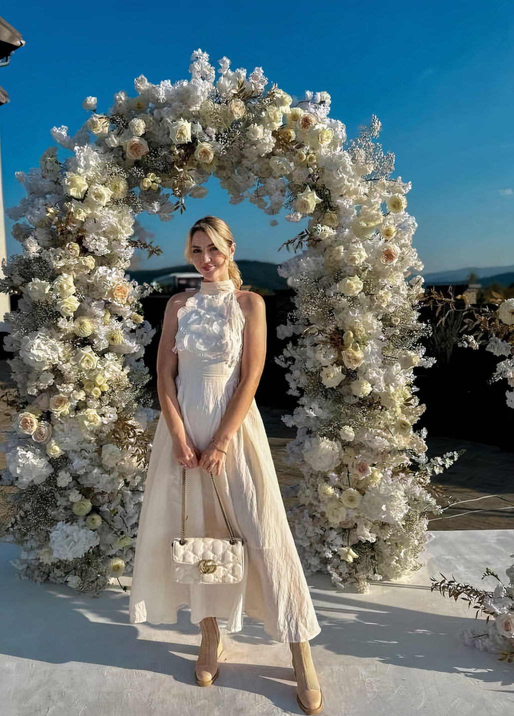 Black Mini Dress with Floral Detail – GodBlessDress